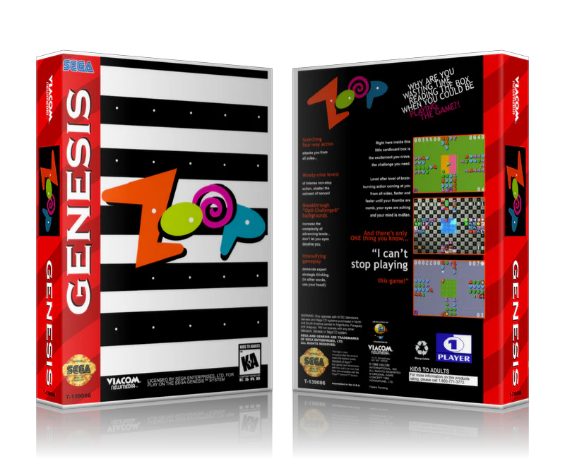 Zoop [Cardboard Box] - Sega Genesis – Filthy Games Room